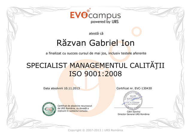 EVC-130430 - Razvan Gabriel Ion 9001 | PDF