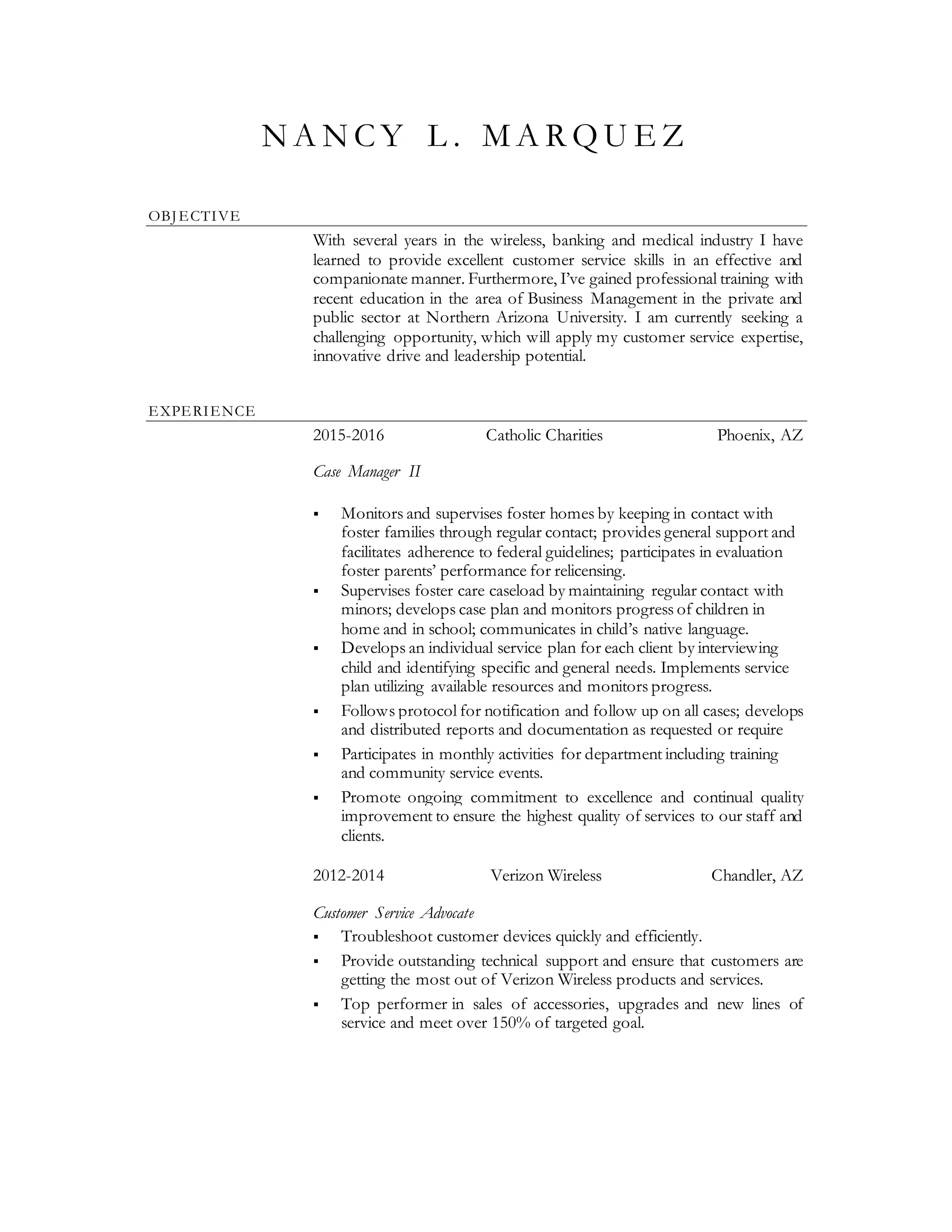 Nancy L Marquez 2016 Resume | PDF
