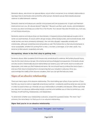 Domestic Abuse | PDF