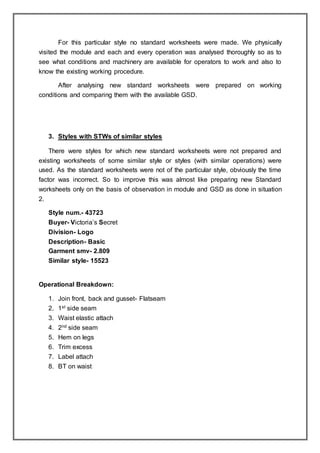 Standardization & digitalization of sewing operations | DOCX
