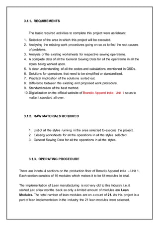 Standardization & digitalization of sewing operations | DOCX