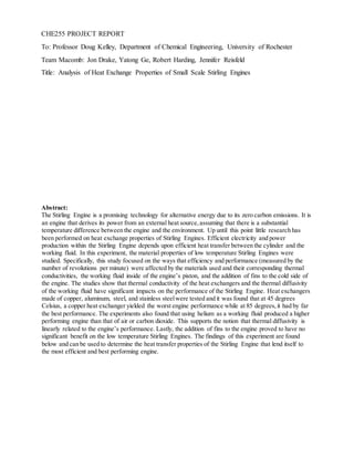 Stirling Engine Report | DOCX