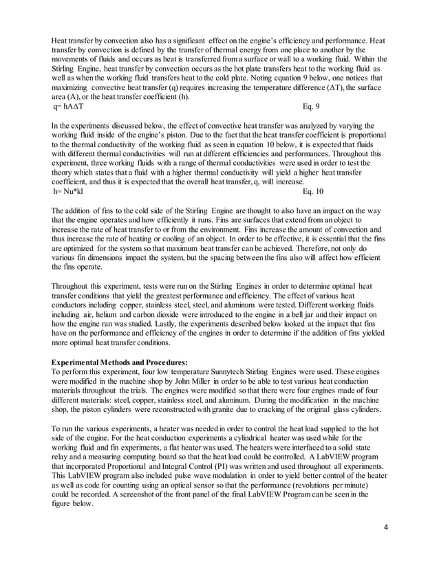 Stirling Engine Report | DOCX | Physics | Science