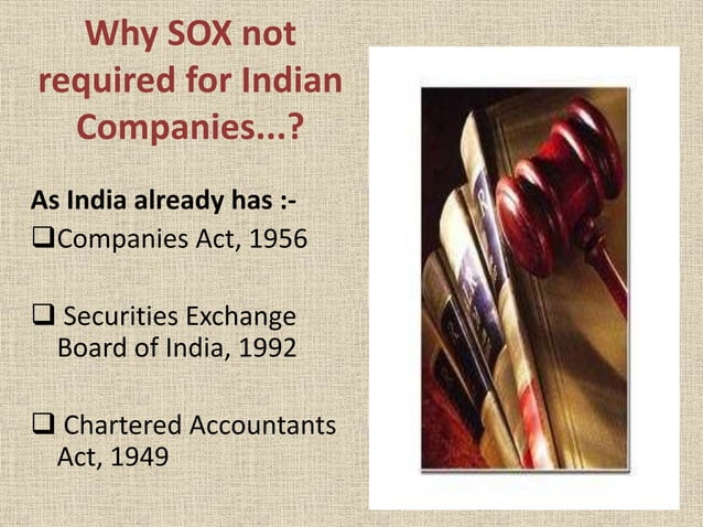 Sarbanes Oxley Act, 2002 | PPTX