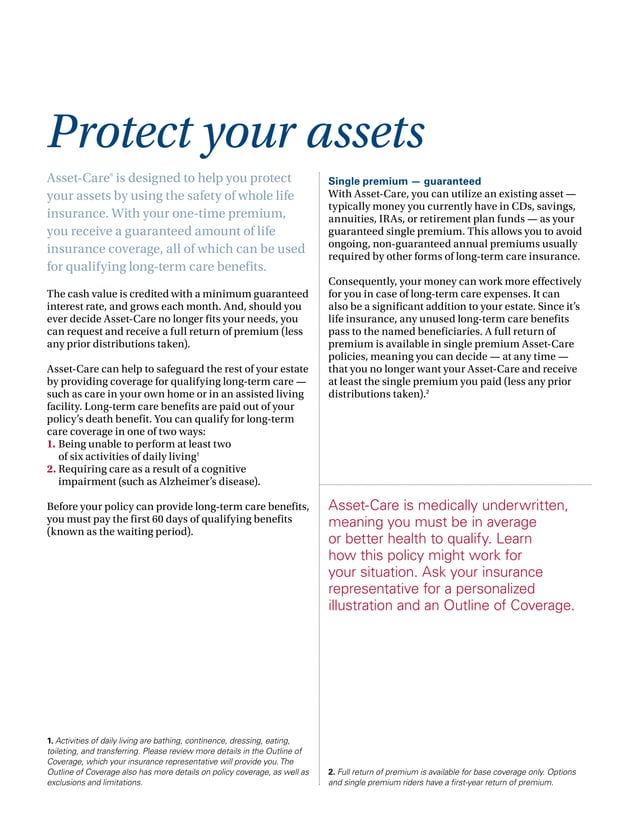 Asset Care | PDF | Life Insurance | Insurance