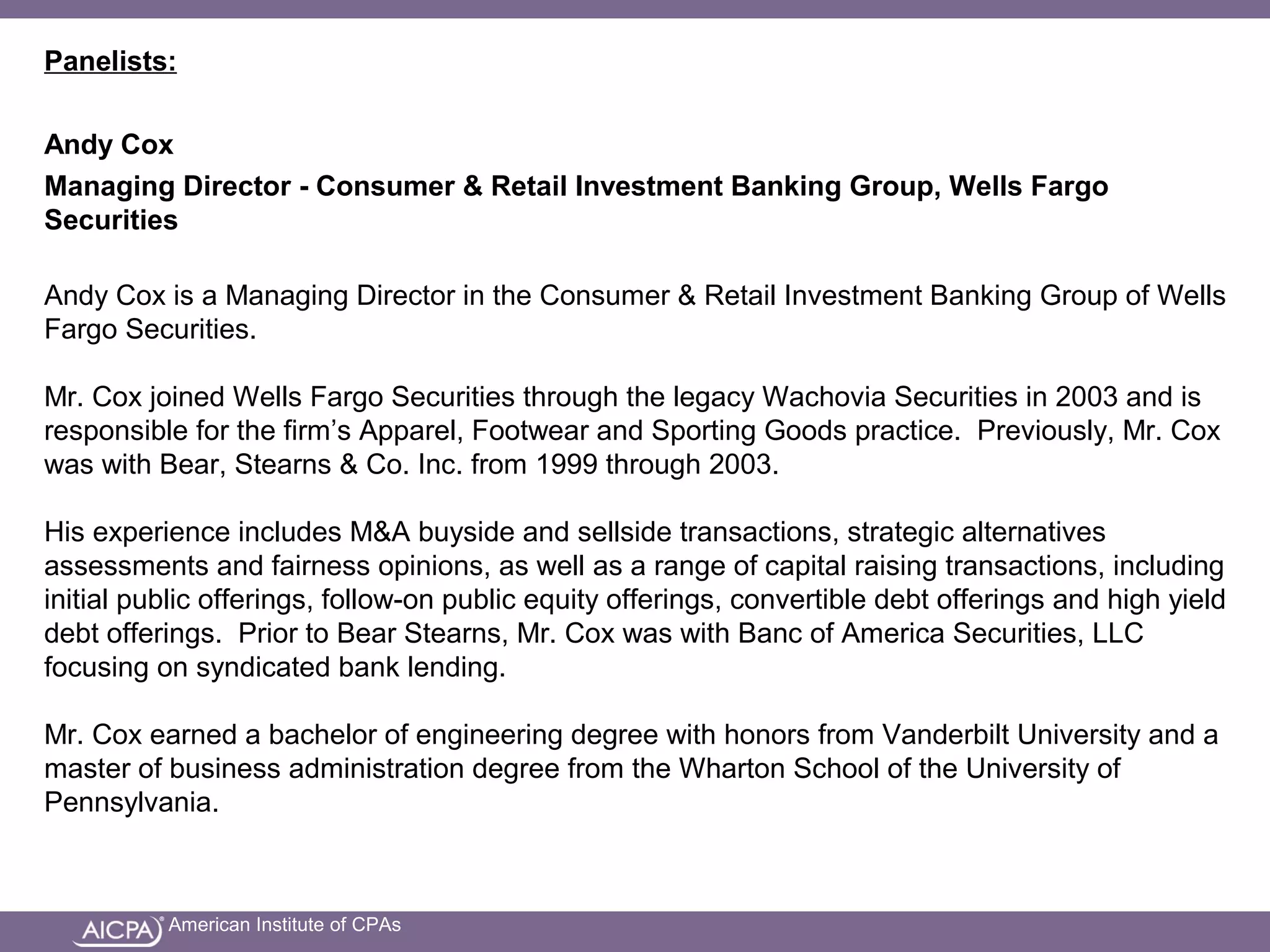AICPA Presentation Banking Panel - May 2015 FINAL | PPT