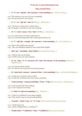 75 cau truc tieng anh can thiet | DOC