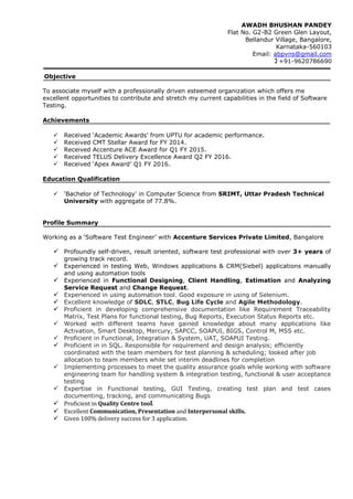 AWADH BHUSHAN PANDEY_RESUME | PDF