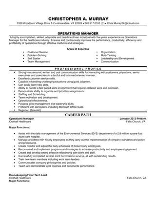 Chris Murray resume 2016 | DOC
