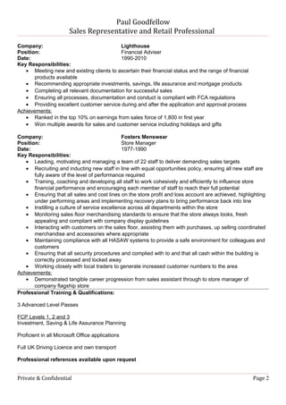 CV Paul Goodfellow (1) | PDF