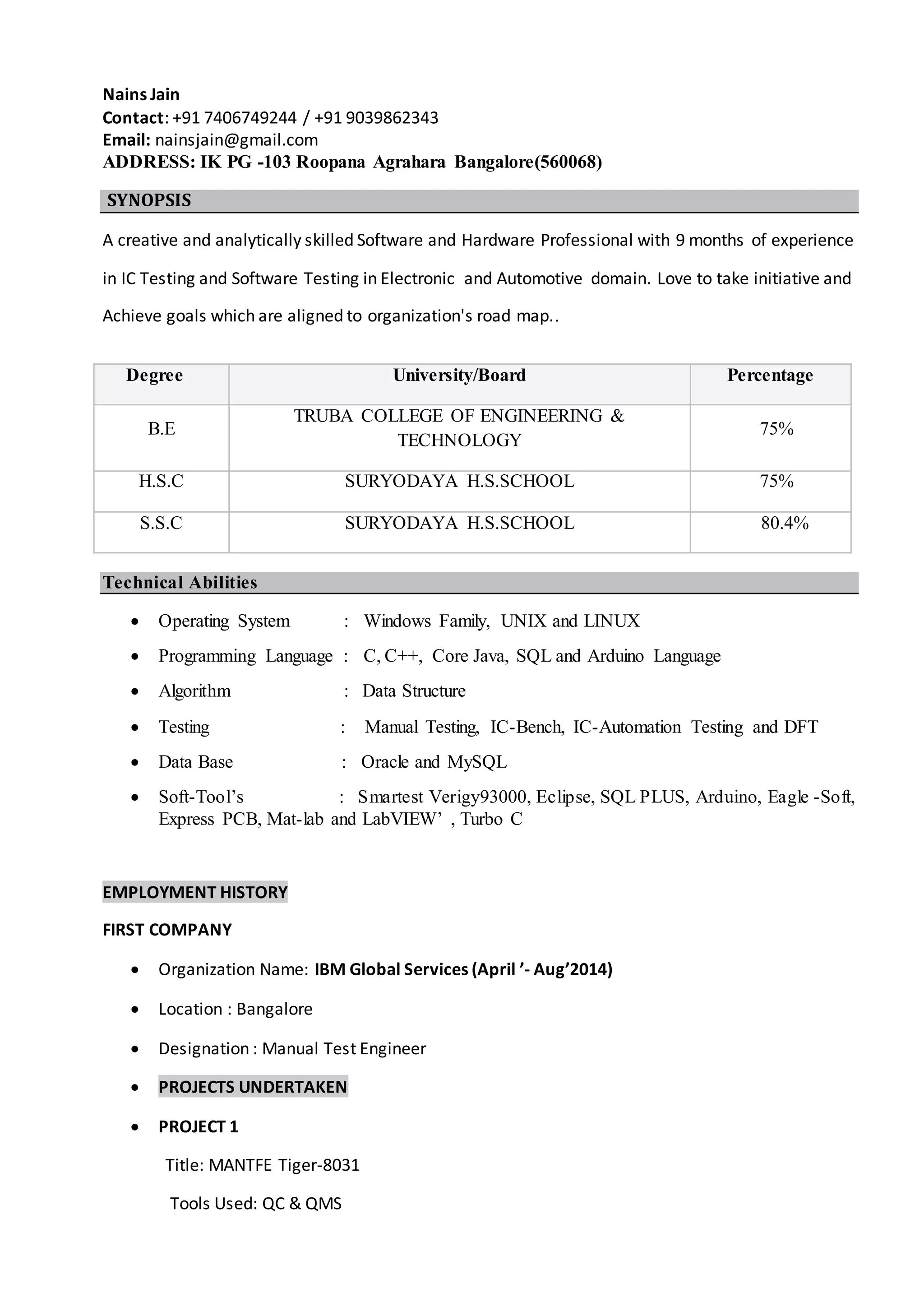 nains@cv - exp | PDF