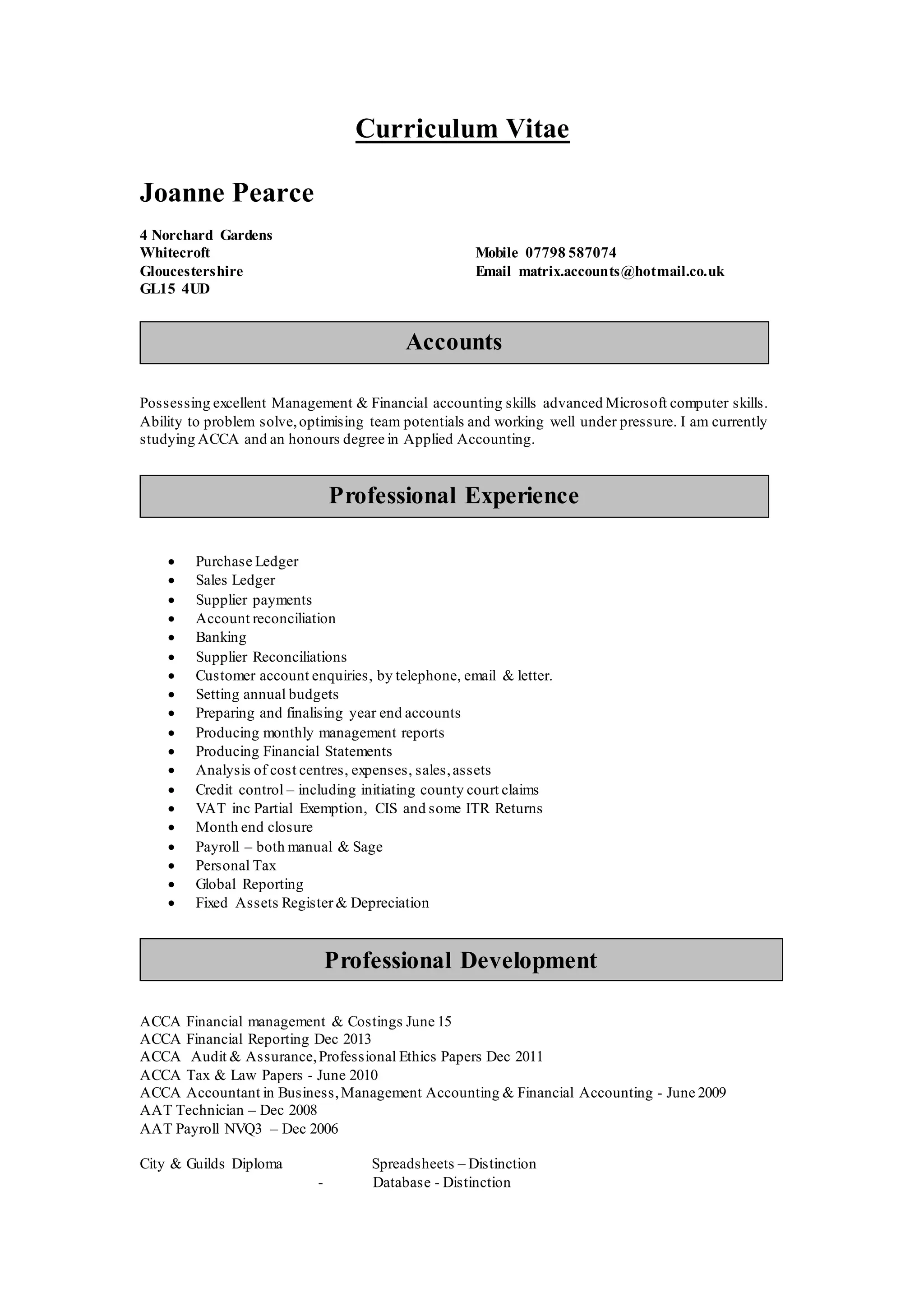 JosaccountingCV_2015 | PDF