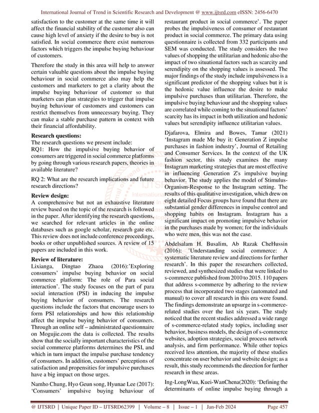 Consumers’ Impulsive Buying Behavior in Social Commerce Platforms | PDF