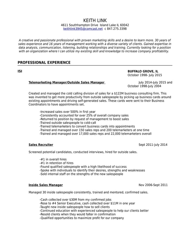 Keith Link Resume November 2015 | PDF