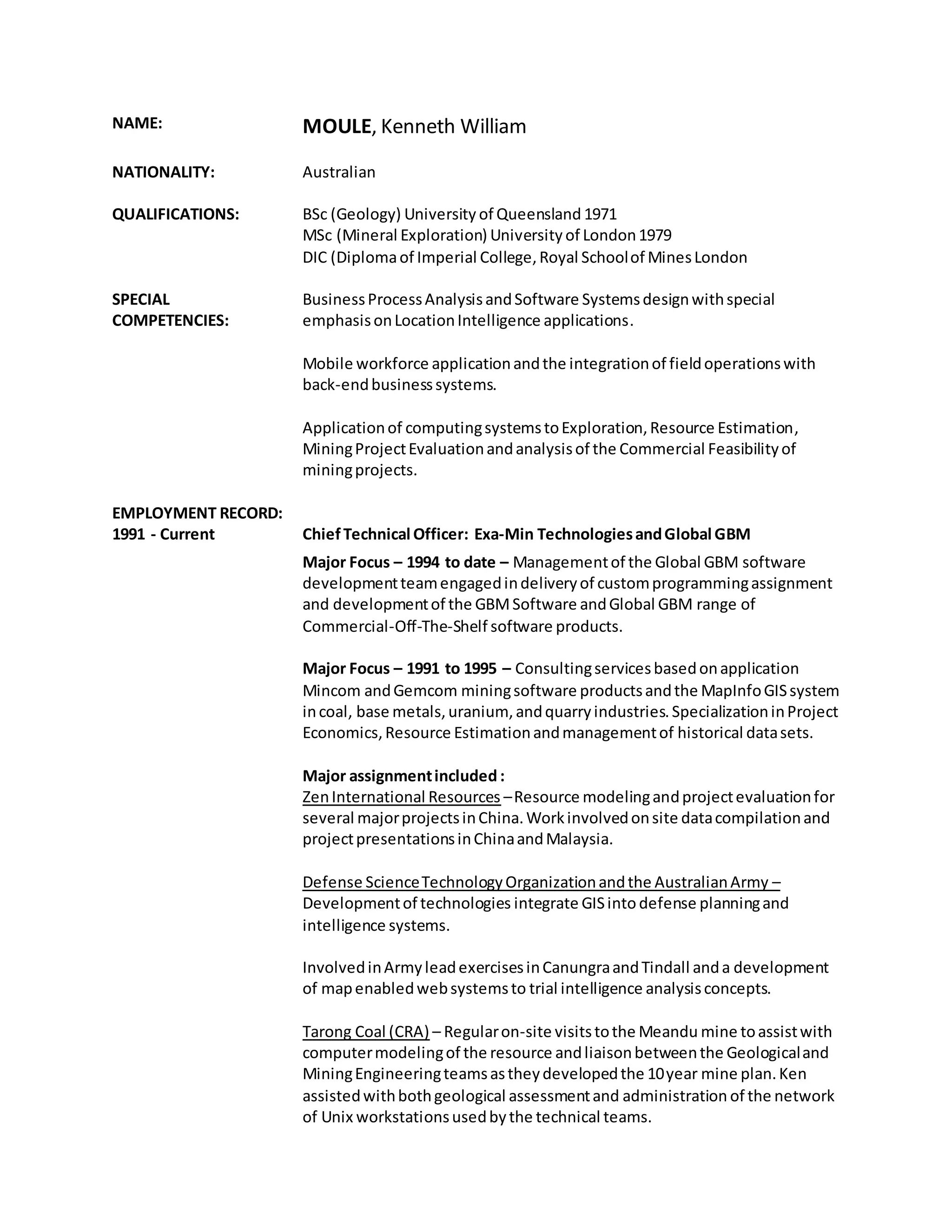 resume KM | DOCX | Geology | Science