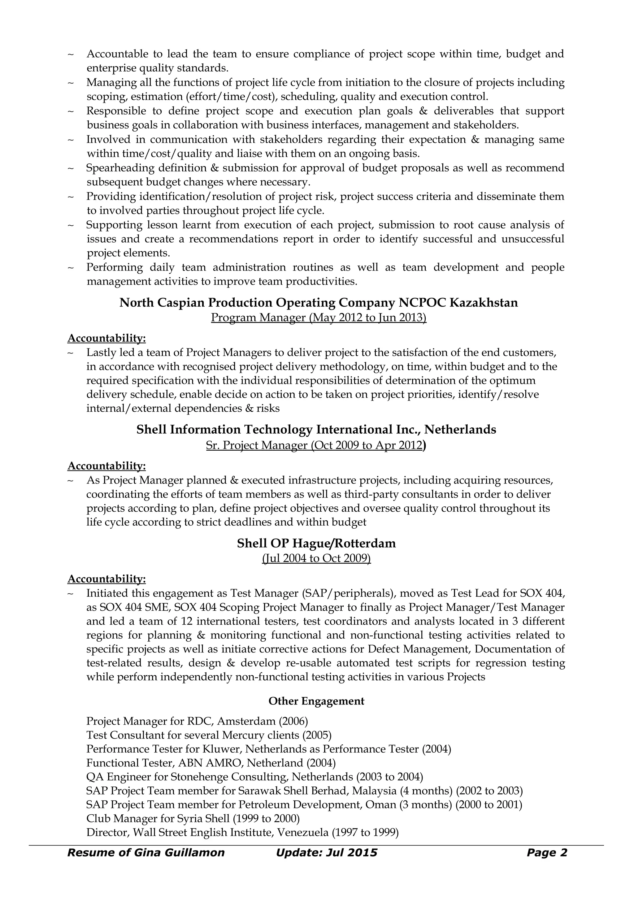 Resume - Gina Guillamon | DOC