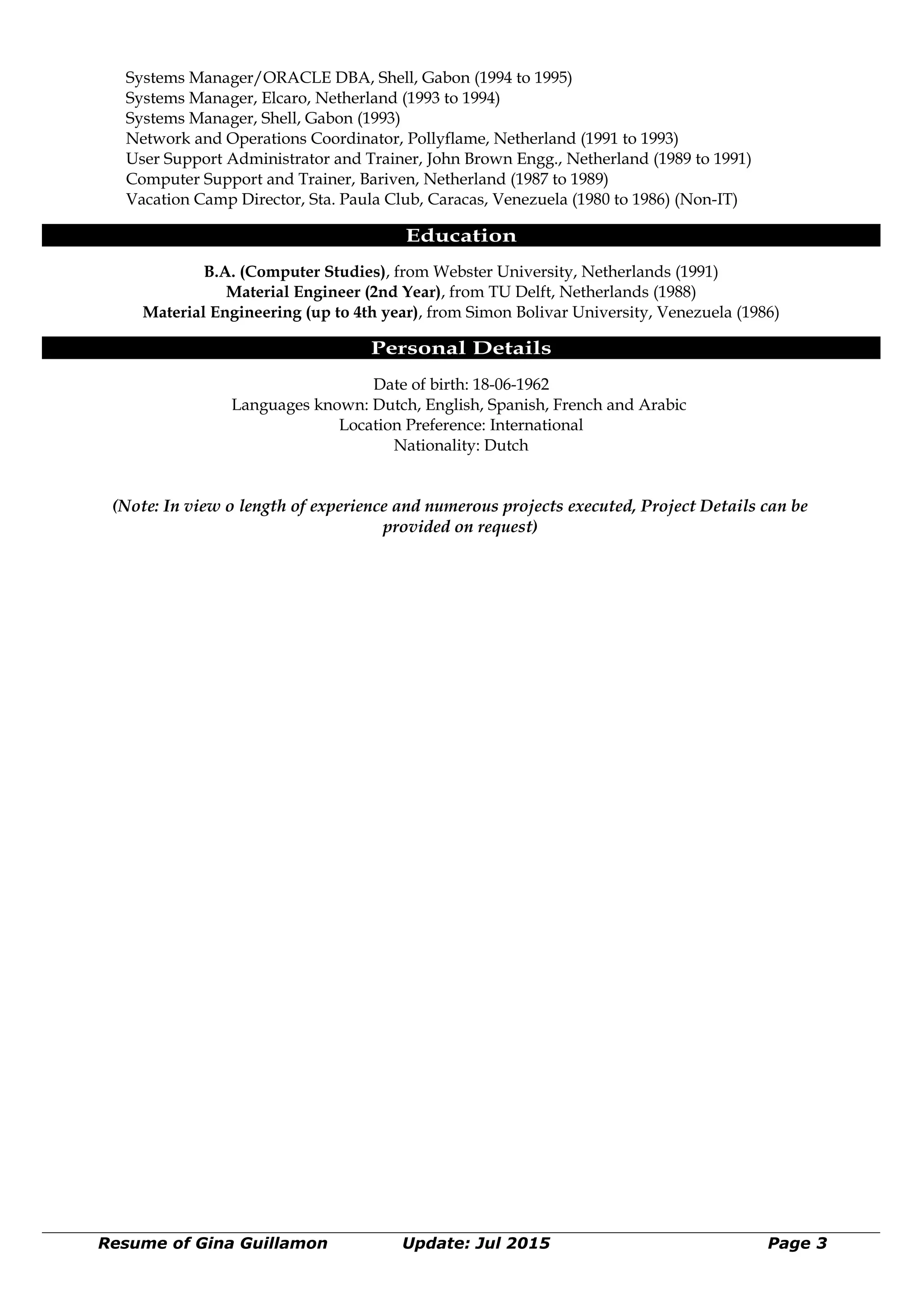 Resume - Gina Guillamon | DOC