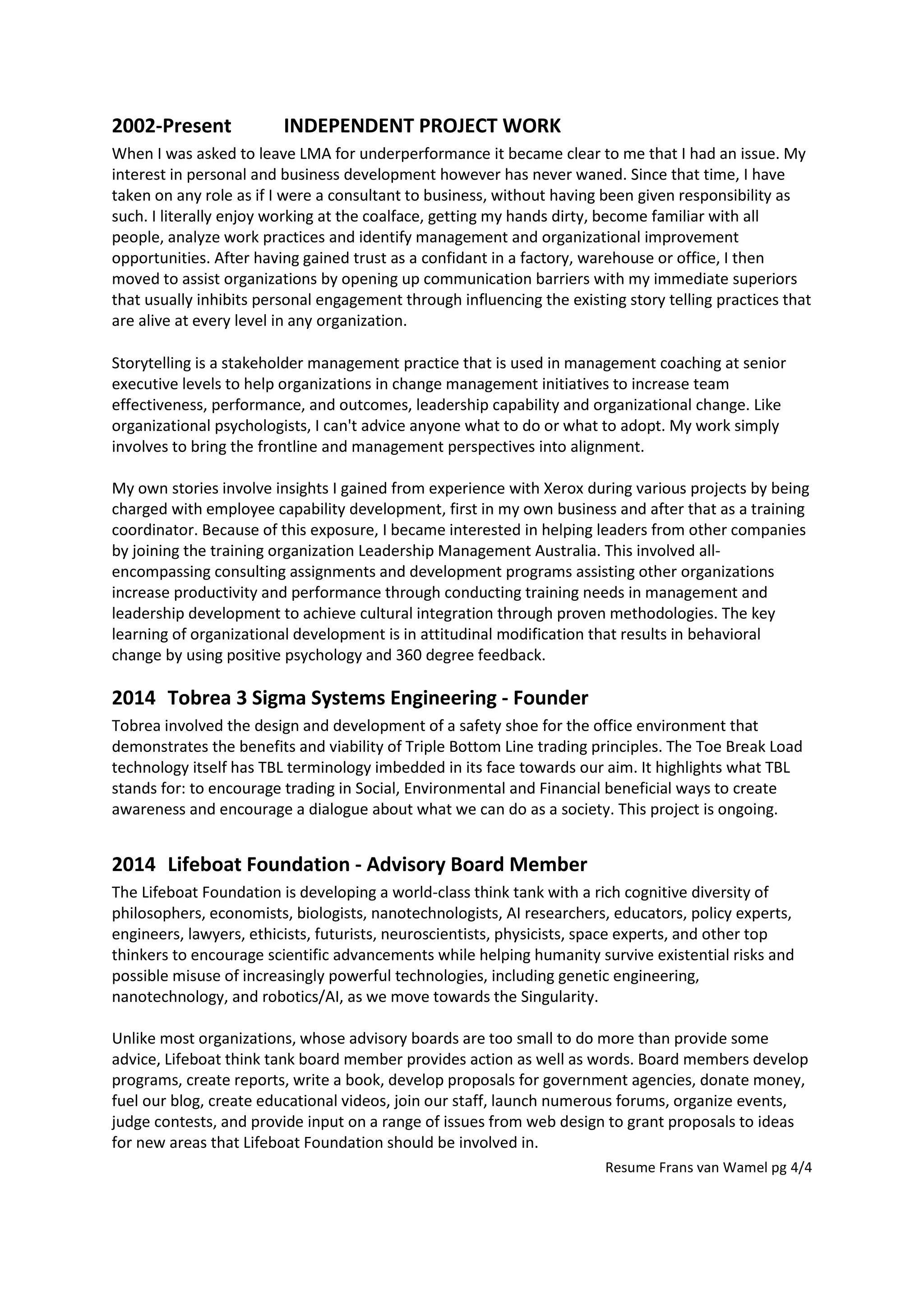 CV FRANS VAN WAMEL | PDF