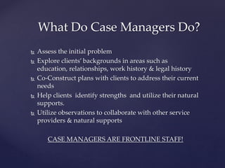 Caseworkers’ Roles in Mental Health Assessments | PPT