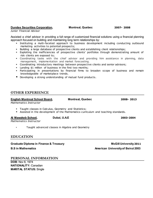 Resume Emirat | DOCX | Consumer Banking | Personal Finance