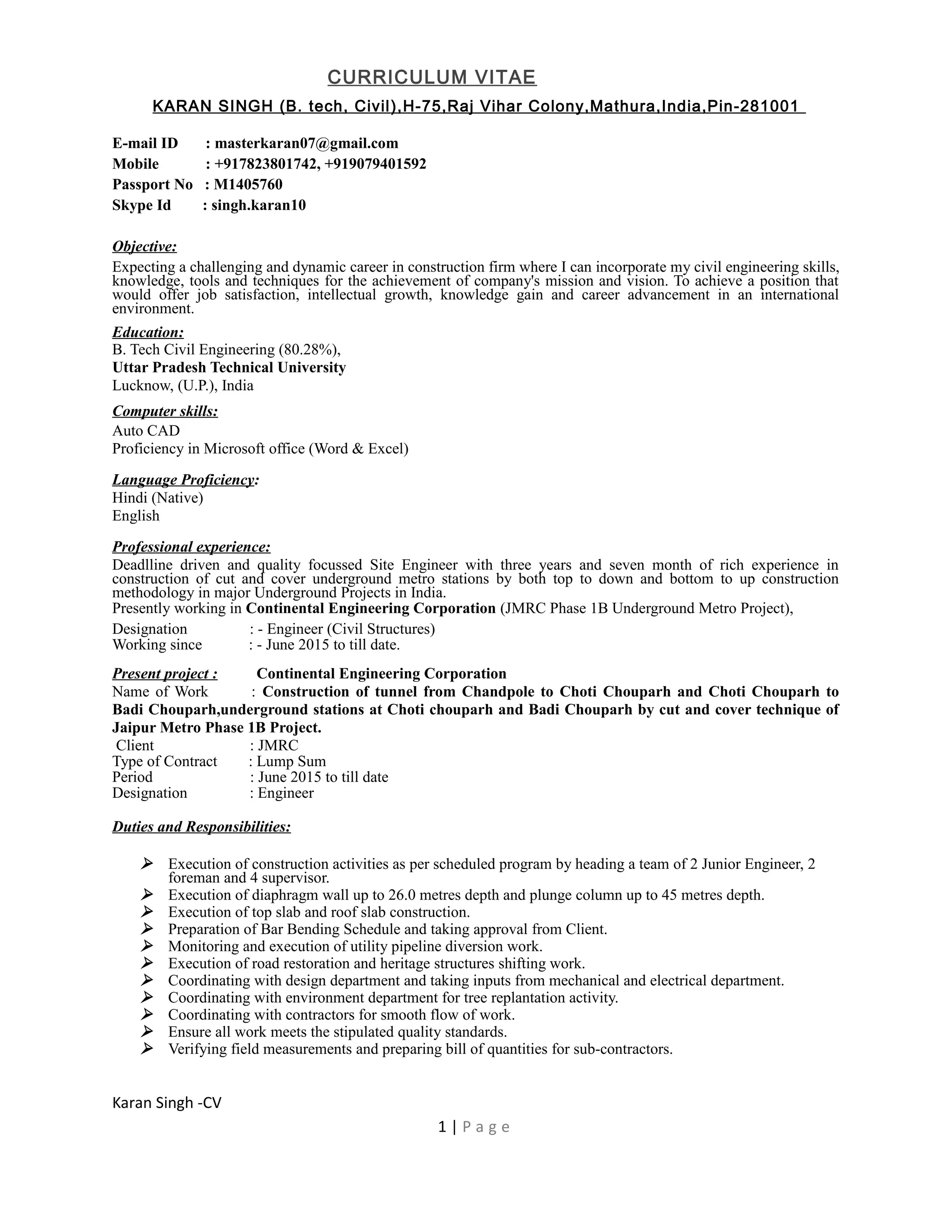 Karan Singh-CV | DOC