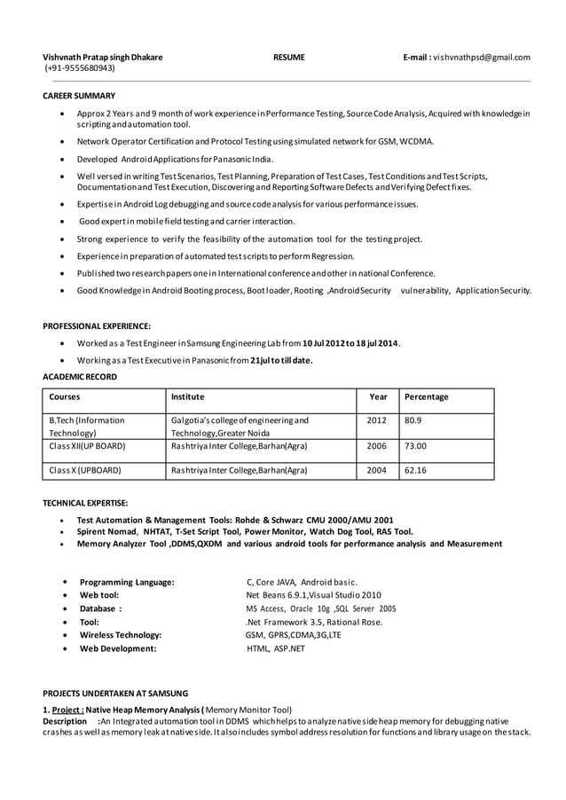 Resume_Vishvnath | DOCX | Operating Systems | Computer Software and Applications