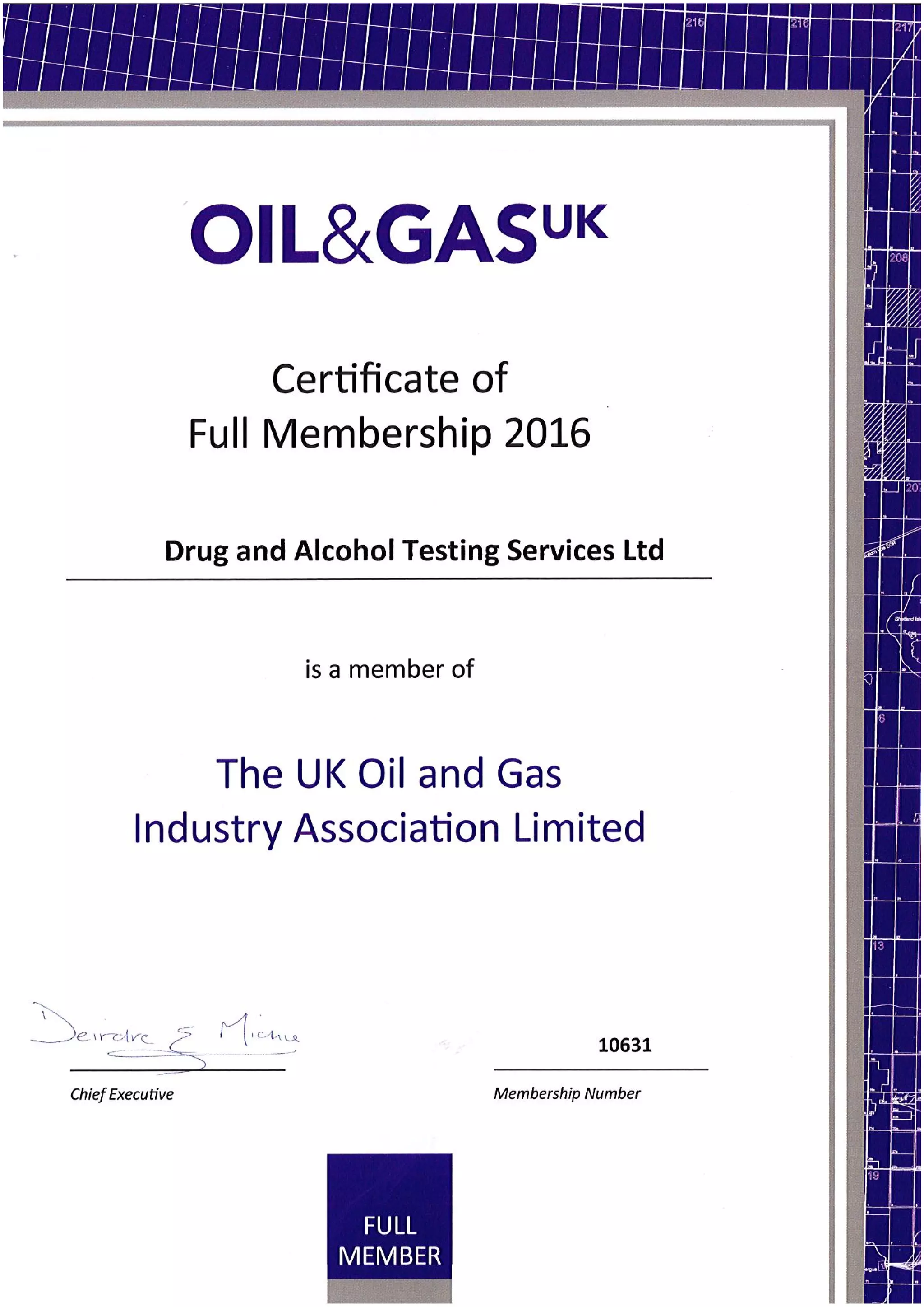 Oil and Gas UK Membership Certificate | PDF