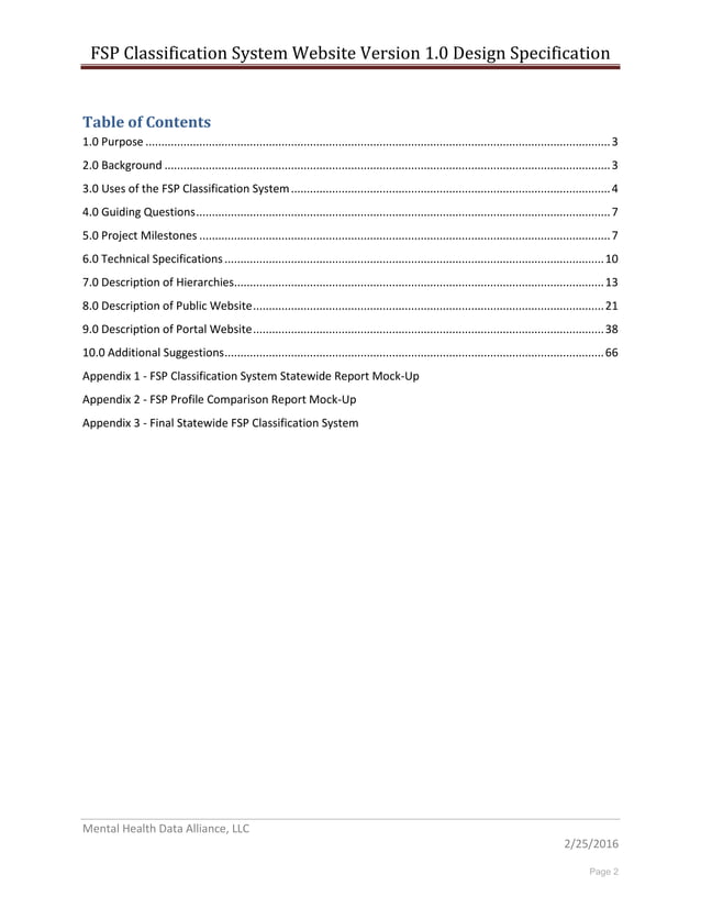 Deliverable #4 - Report of the Online Statewide FSP Classification ...