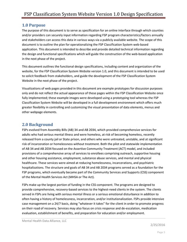 Deliverable #4 - Report of the Online Statewide FSP Classification ...