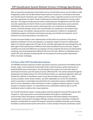 Deliverable #4 - Report of the Online Statewide FSP Classification ...