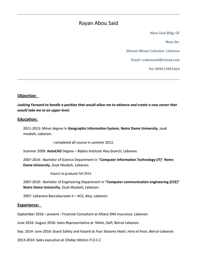 Rayan Abou Said cv | PDF