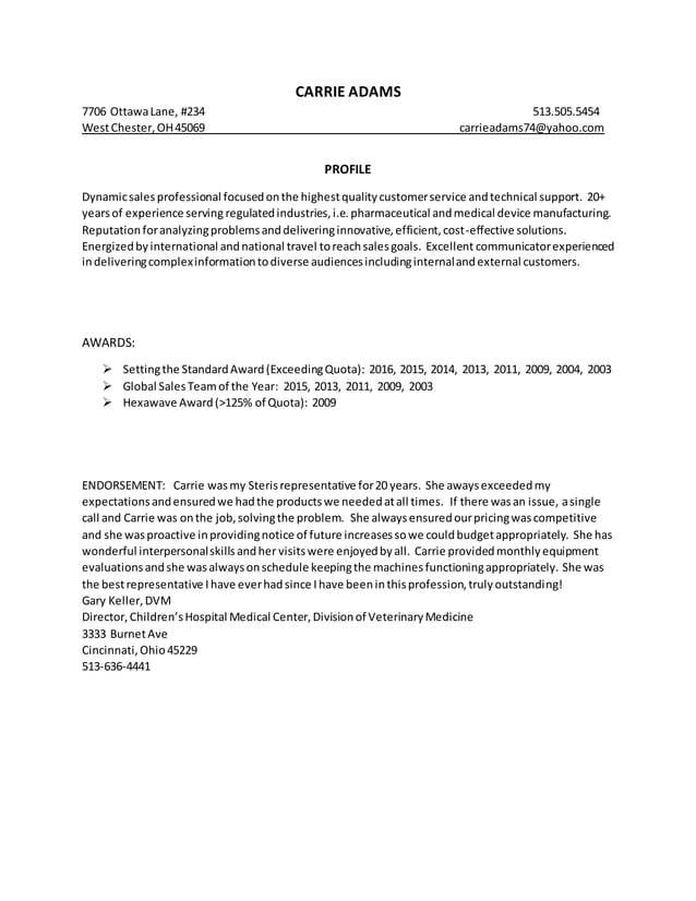 CARRIE ADAMS chronological (2) | PDF