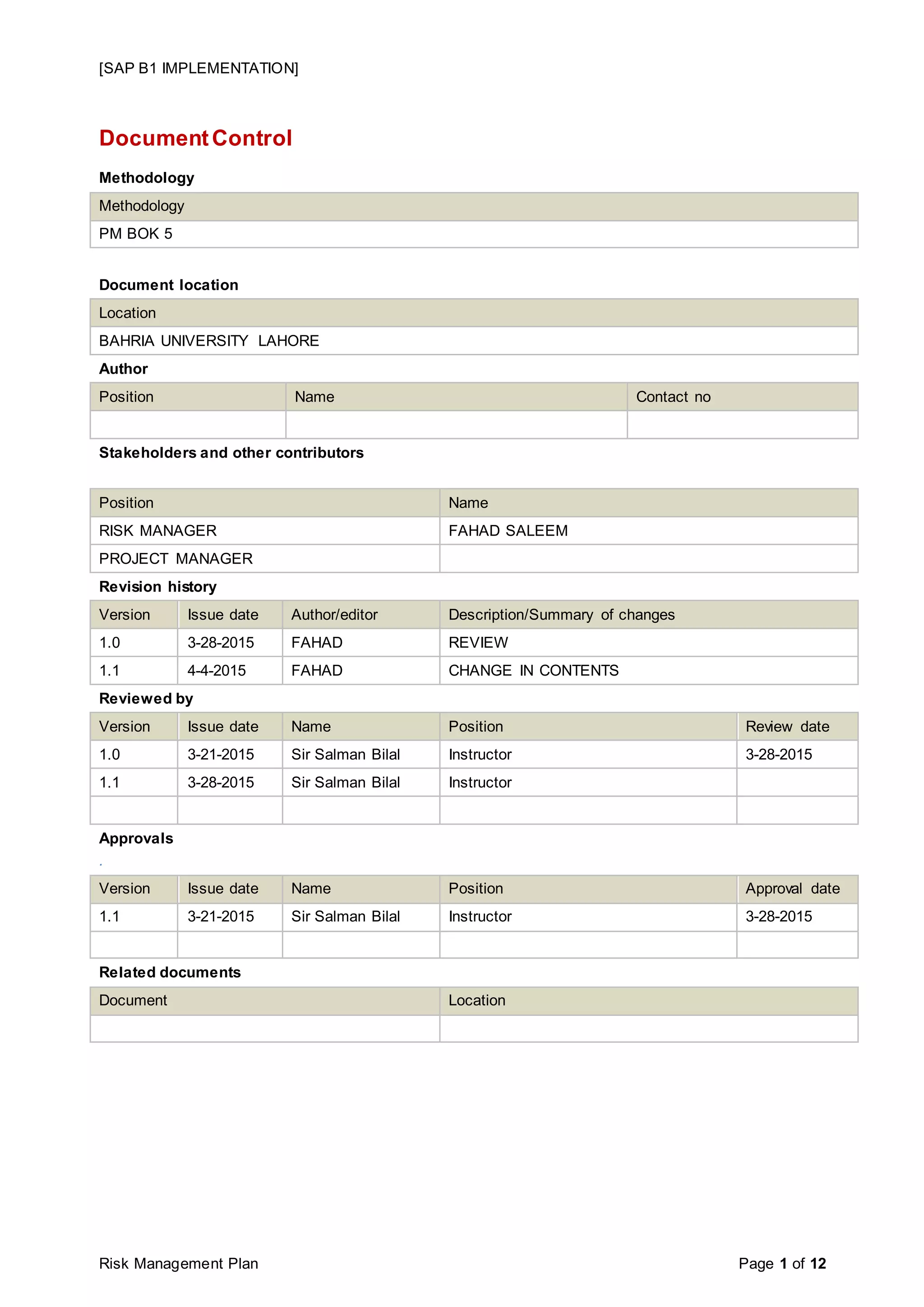RiskManagementPlanFinal1.3 | DOCX