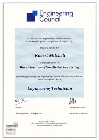 Engineering Technician Cert | PDF