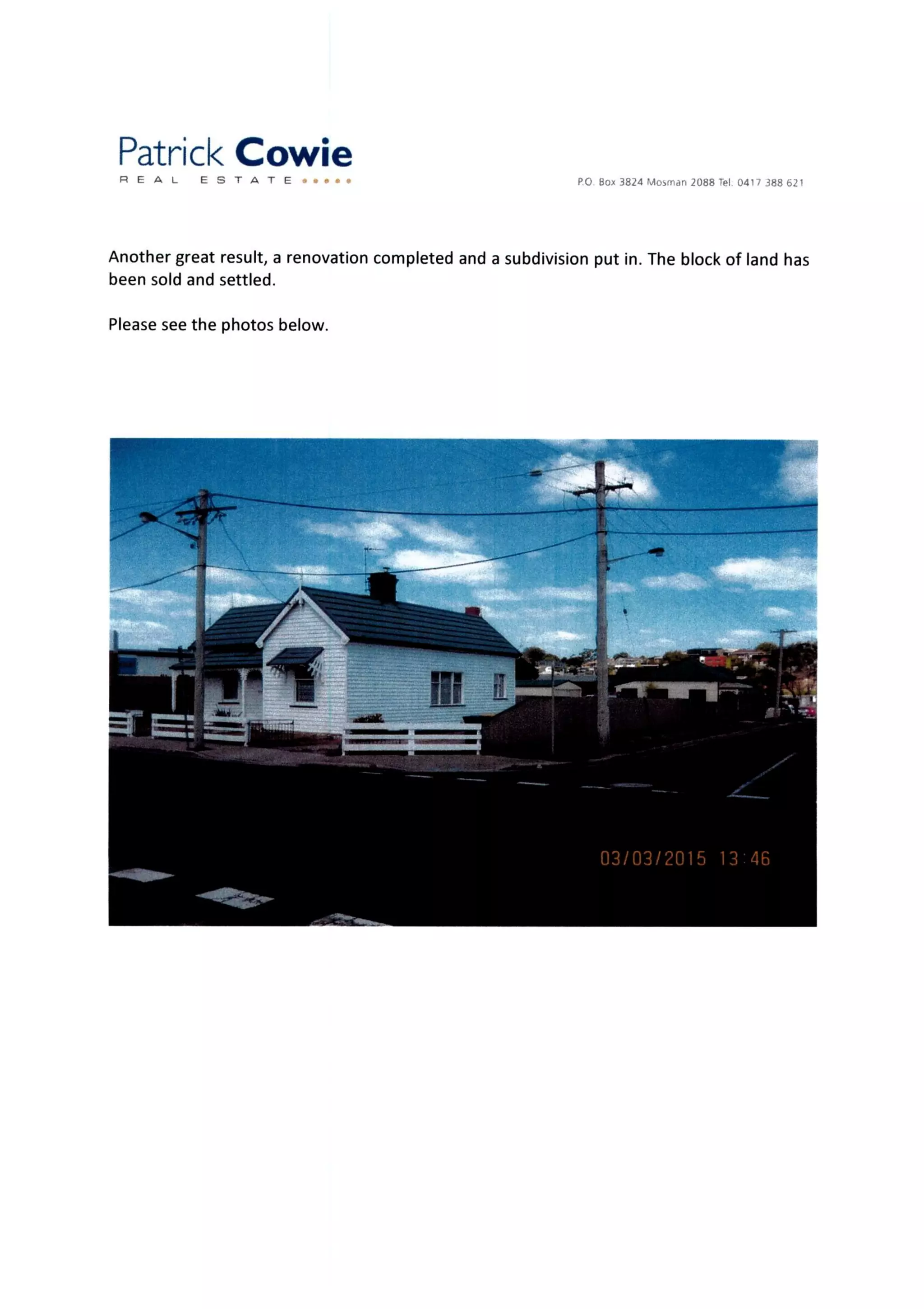 Patrick Cowie - Devonport - Result | PDF