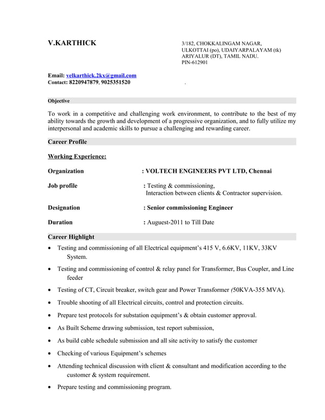 KARTHICK RESUME | DOC