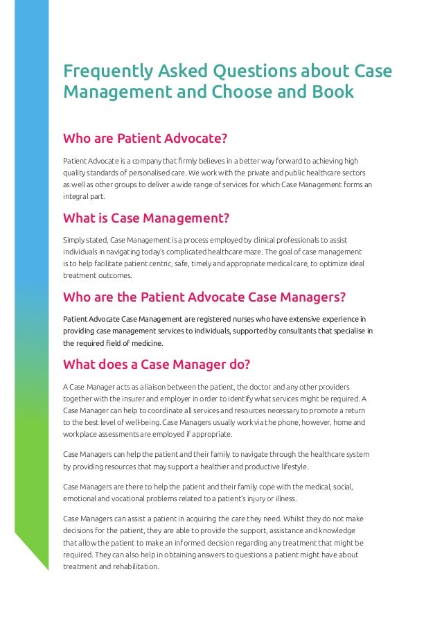 Patient Advocate Overview Brochure Patient Advocate Overview Brochure