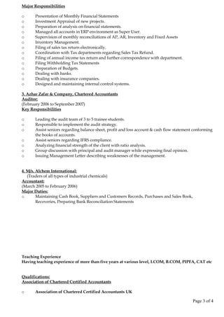 Shahid-CV | DOC | Business Accounting & Finance | Business