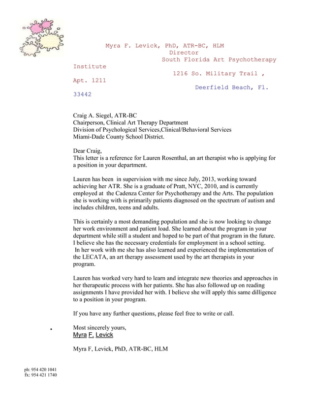 Dr levicks reference letter | DOCX | Physical Therapy | Wellness