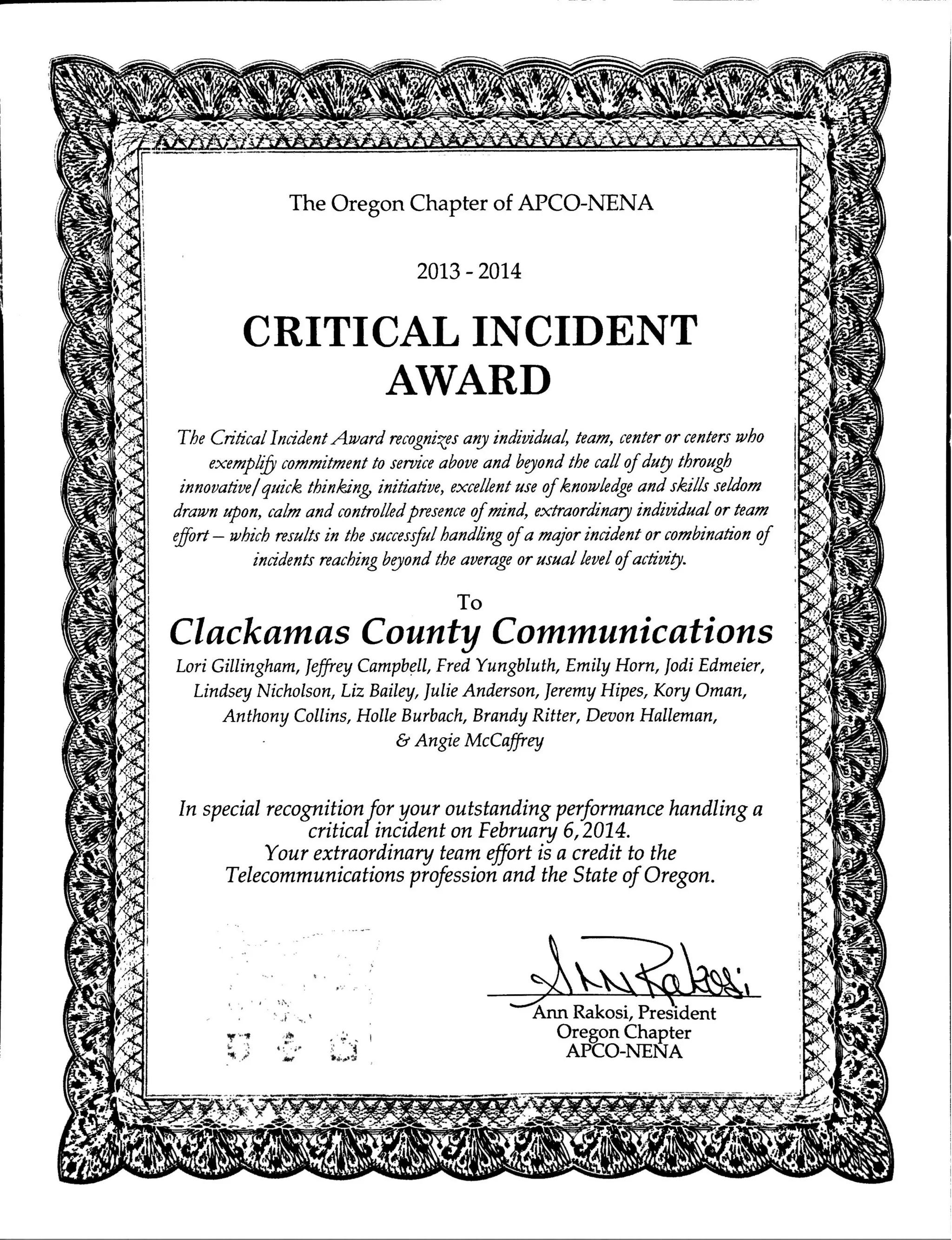 Critical Incident Awards | PDF