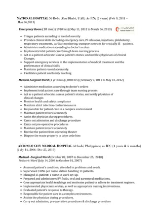 RN Joseph Atienza, HAAD, JCIA -TRAINED Comprehensive CV | DOC