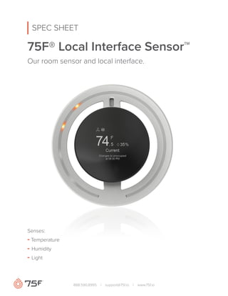 75F Local Interface Sensors | Room Sensors and Local Interface Data ...