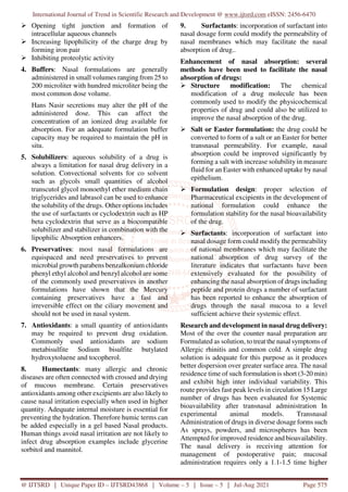 Nasal Drug Delivery System A Review | PDF