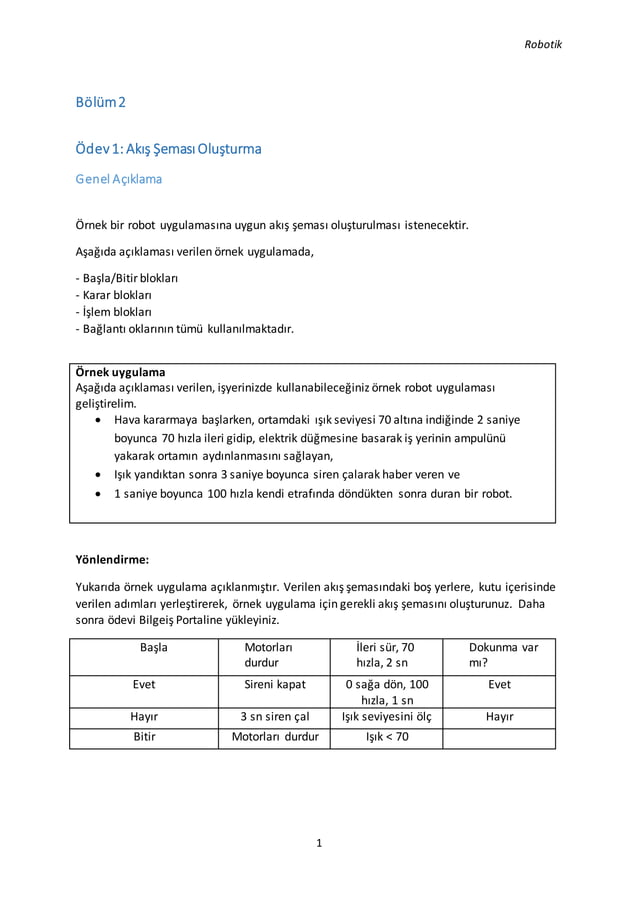 robotik odev | DOCX