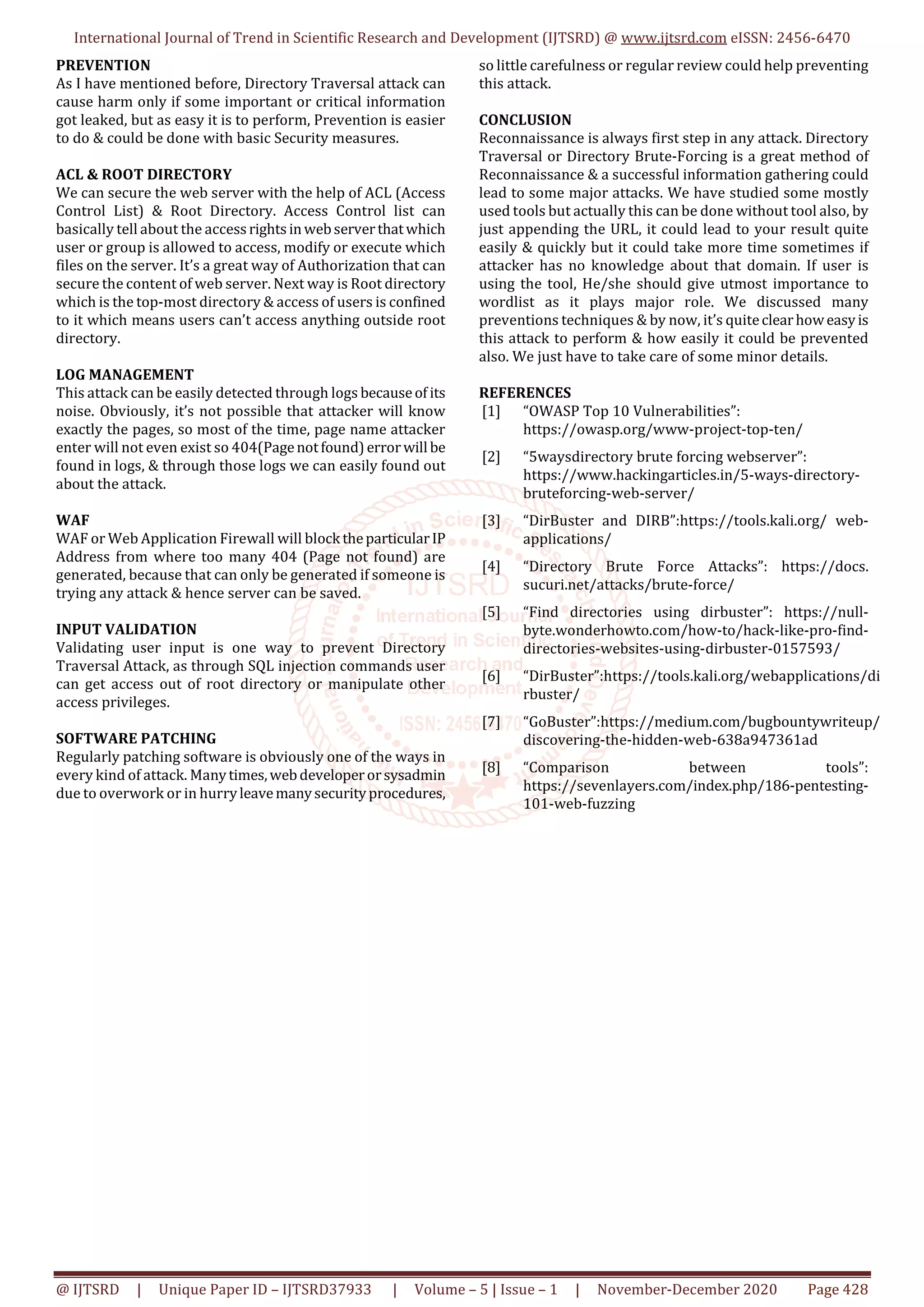 Study of Directory Traversal Attack and Tools Used for Attack | PDF