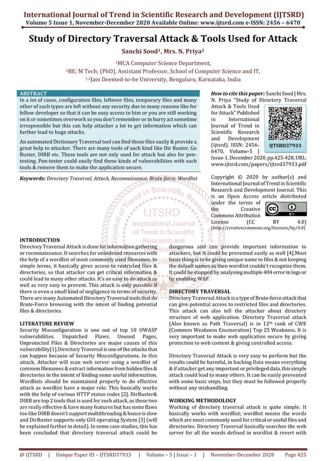 Study of Directory Traversal Attack and Tools Used for Attack | PDF