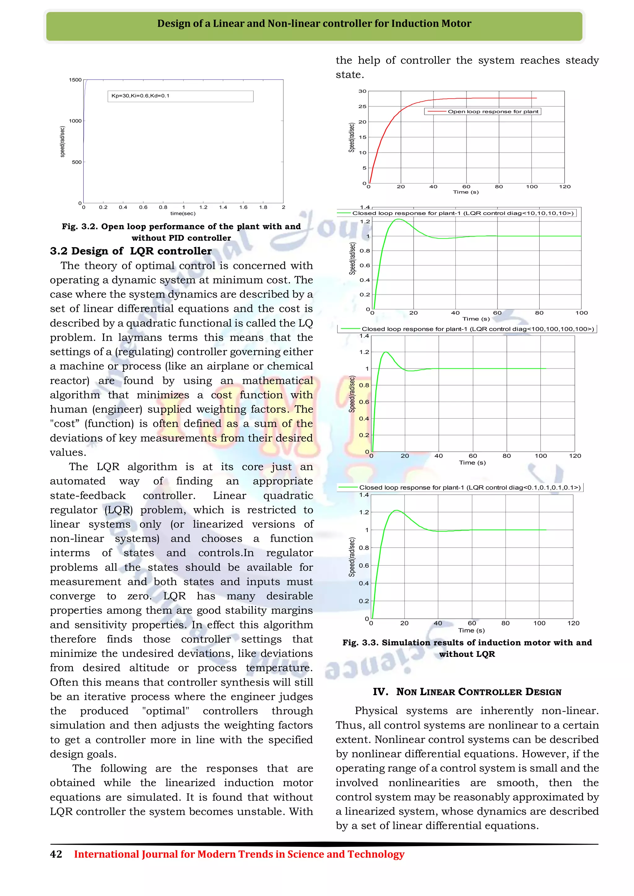 Design Of A Linear And Non Linear Controller For Induction Motor Pdf