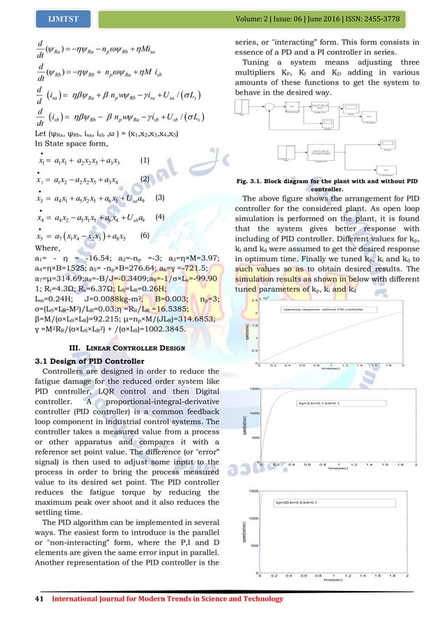 Design of a Linear and Non-linear controller for Induction Motor | PDF