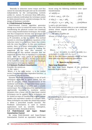 Design of a Linear and Non-linear controller for Induction Motor | PDF