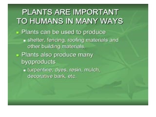 76. biodiversity and importance of plants to humans , A Presentation By ...